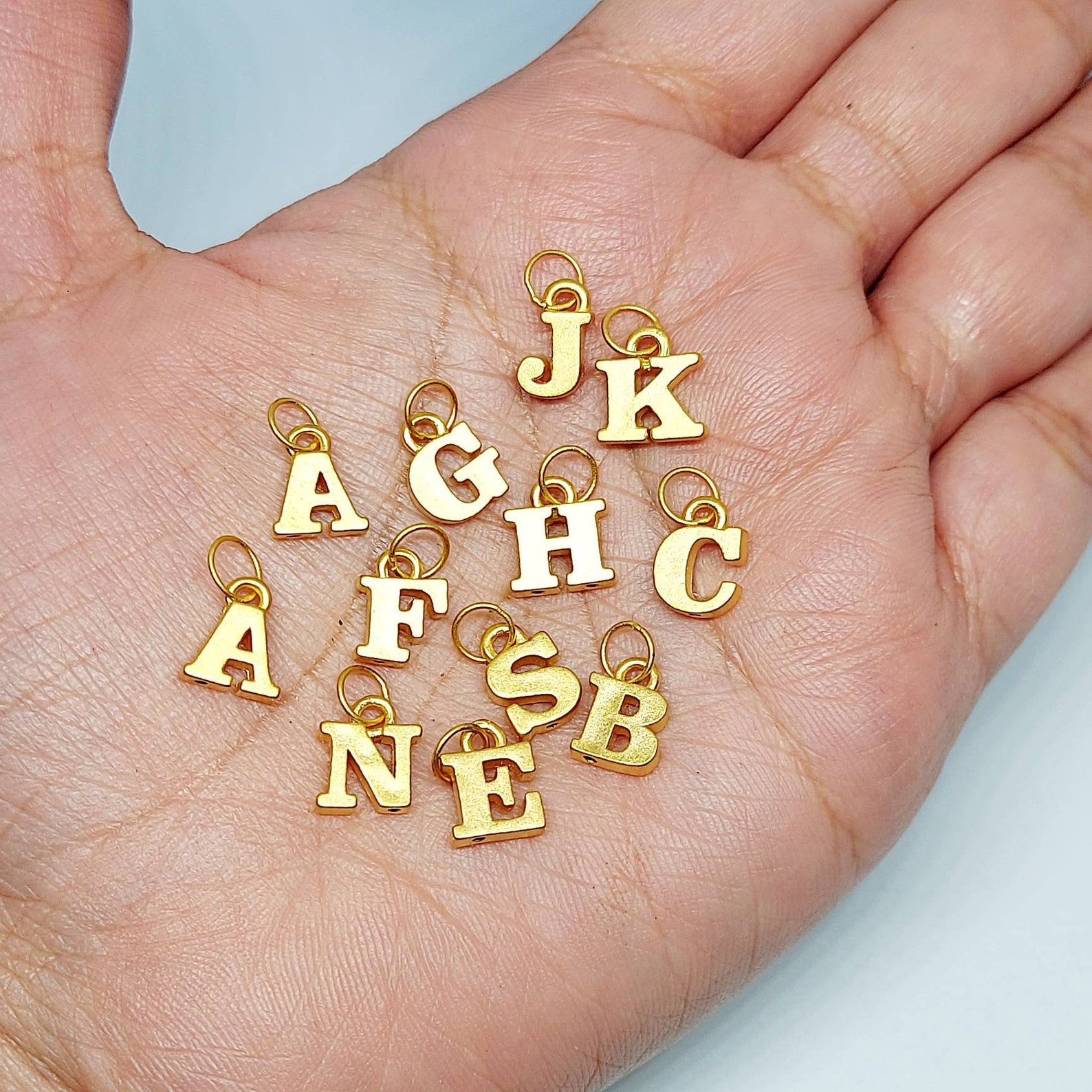 Real 999 24K Pure Gold Jewelry Initial Pendant Charm Necklace - Etsy