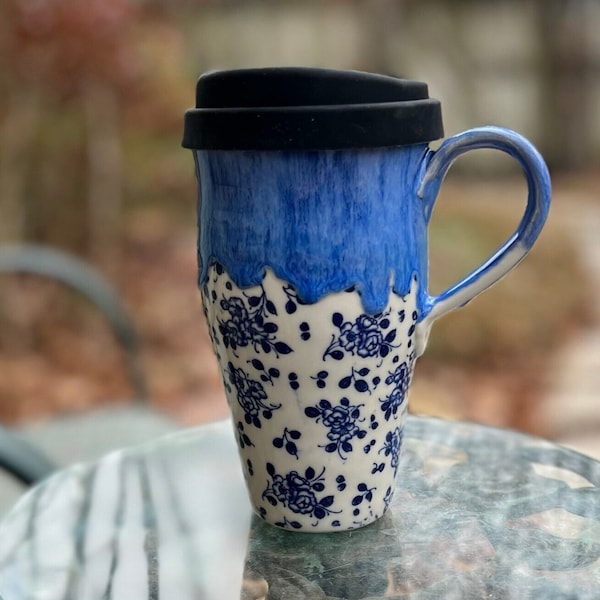 Pottery Travel Mug Silicone Lid - Etsy