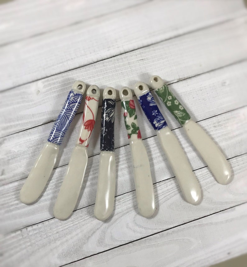 Porcelain butter knives dip spreaders hand made ready to | Etsy