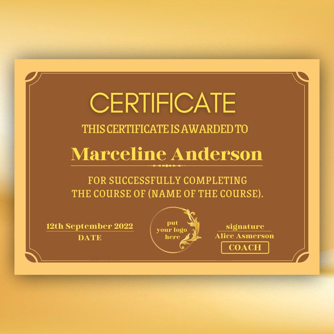 Certificate Template Design High Quality Coach Mentor Courses Editable ...