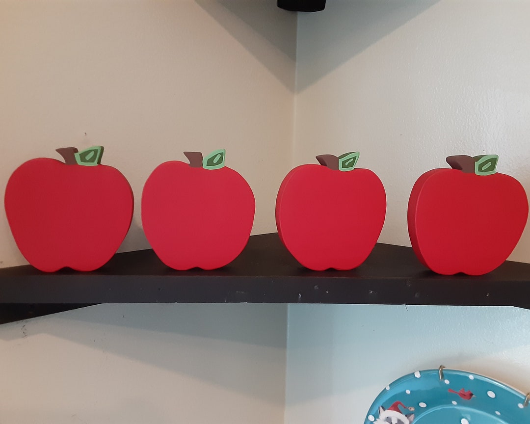 APPLE WOOD Blocks - Fall Decorations, Summer, Apple Decor, Farmhouse ...