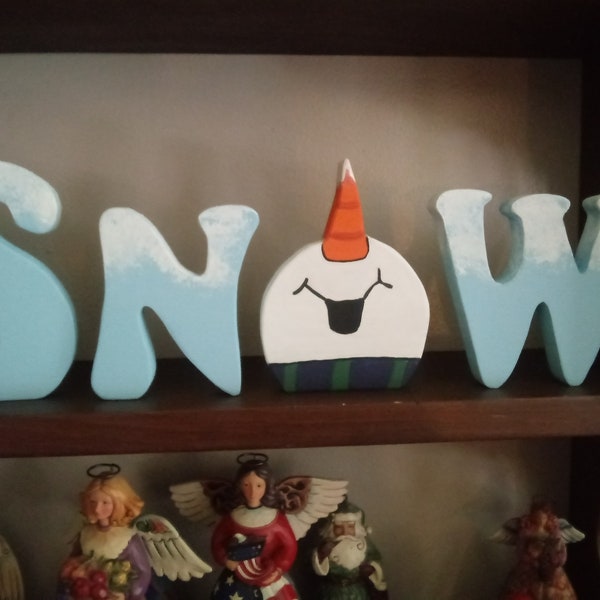 Wood Block Snowman - Etsy