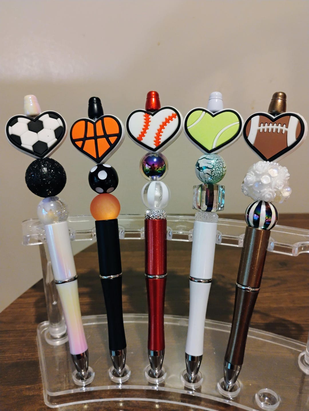Sports Themed Beaded Focal Pens - Focal Pens, Beaded Pens, Holiday ...