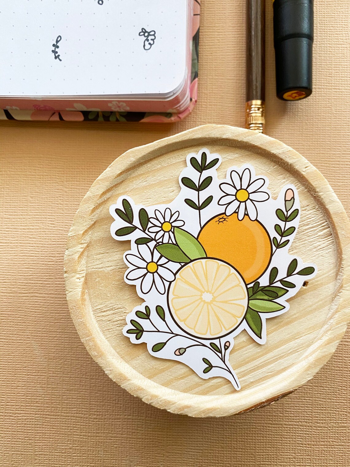 Clementine sticker citrus stickers orange stickers summer | Etsy