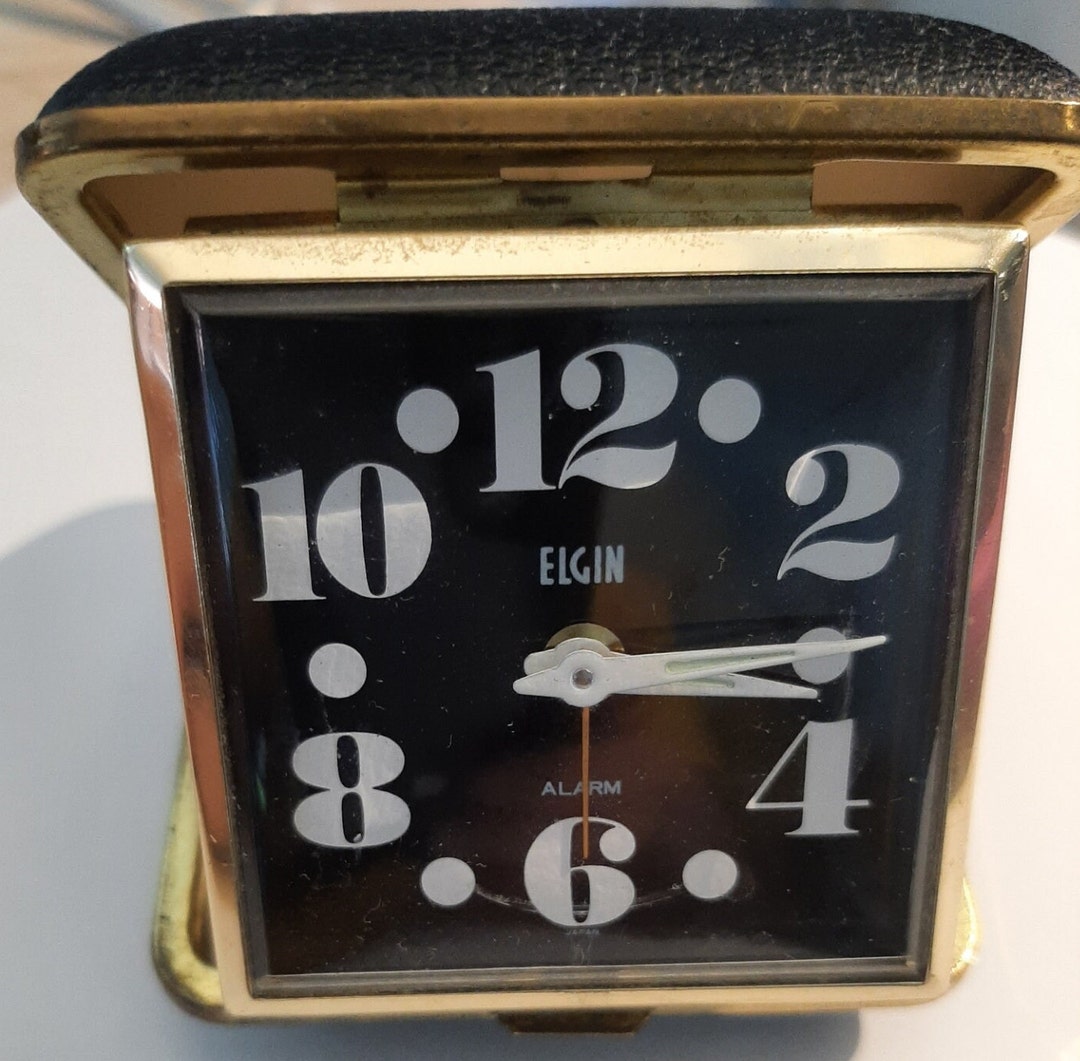 ELGIN Travel Alarm Clock in Case for Parts or Repair - Etsy