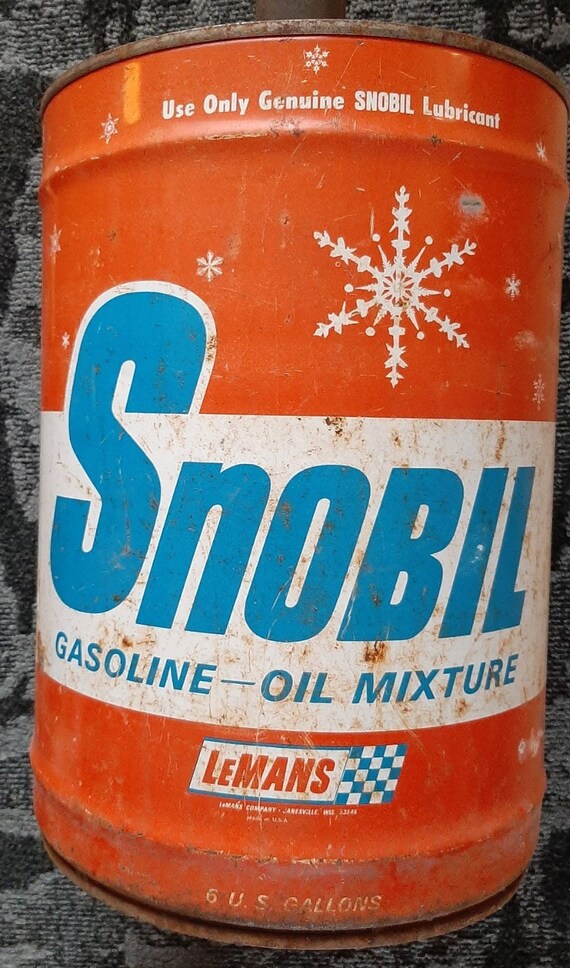 Leman's Snobil Six Gallon Tin Gas Can Gasoline and Oil - Etsy