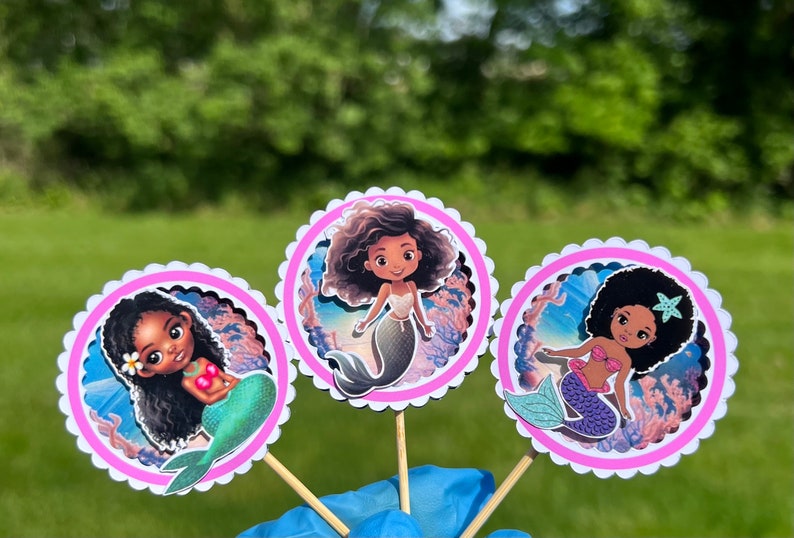 Mermaid Cupcake Toppers (3D) - Etsy