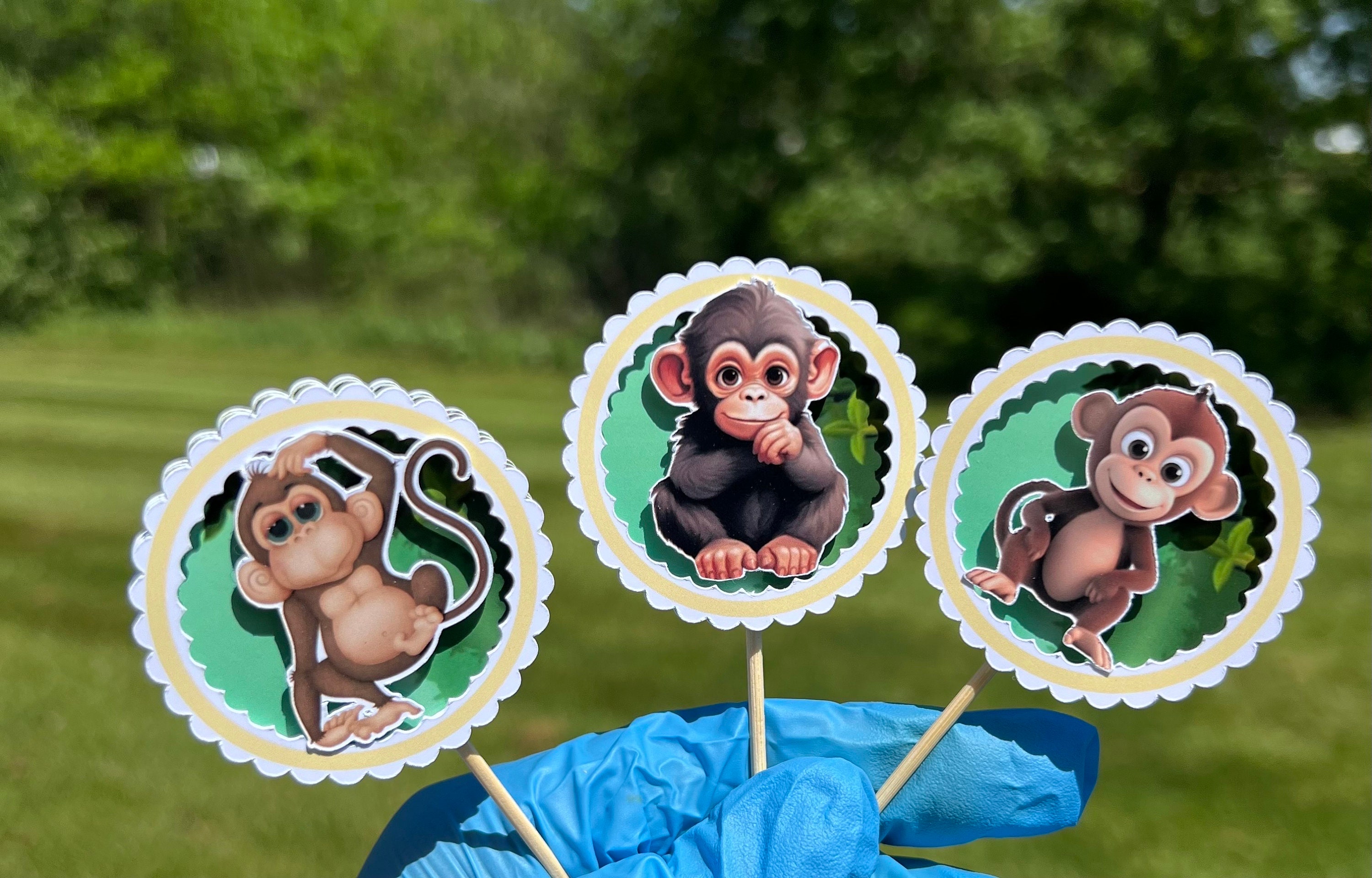 Monkey Cupcake Toppers (3D) - Etsy