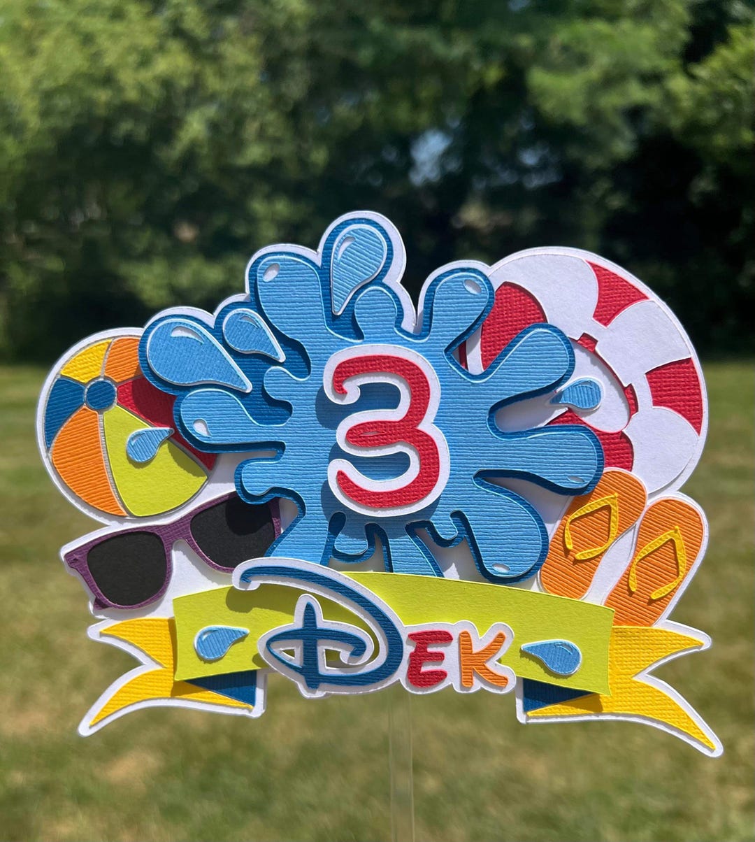 Splash Cake Topper (3D) Personalized - Etsy