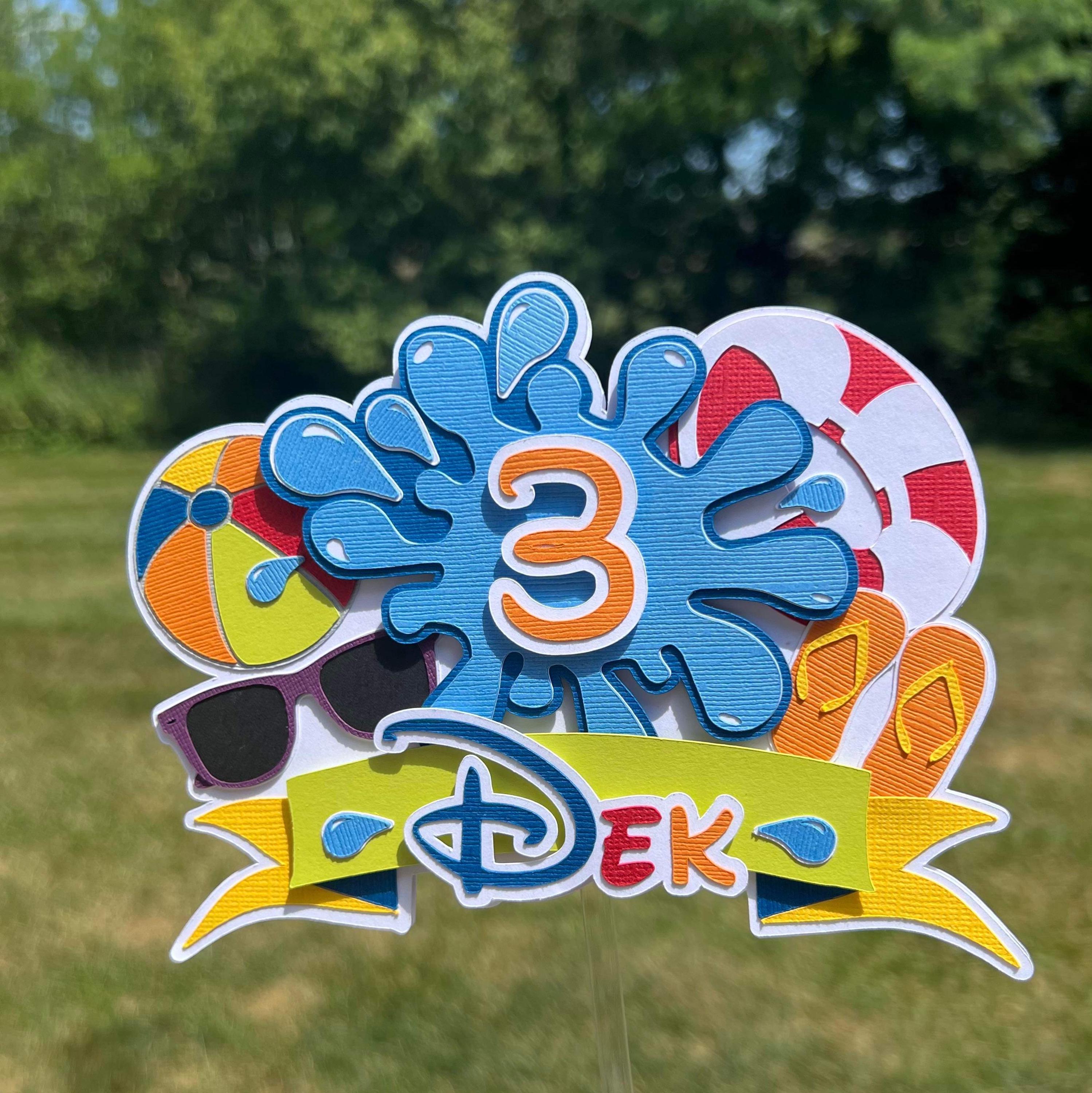 Personalized Splash Birthday Cake Topper – Water Theme Party Decor - Etsy