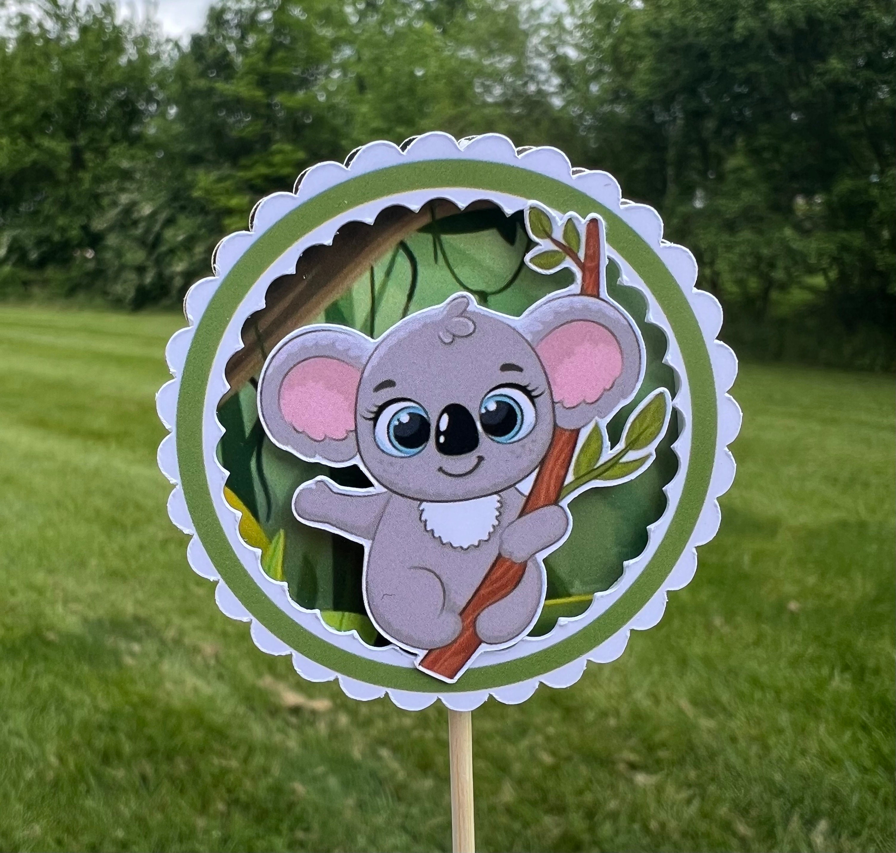 3D Koala Cupcake Toppers – Woodland Animal Baby Shower Birthday Party ...