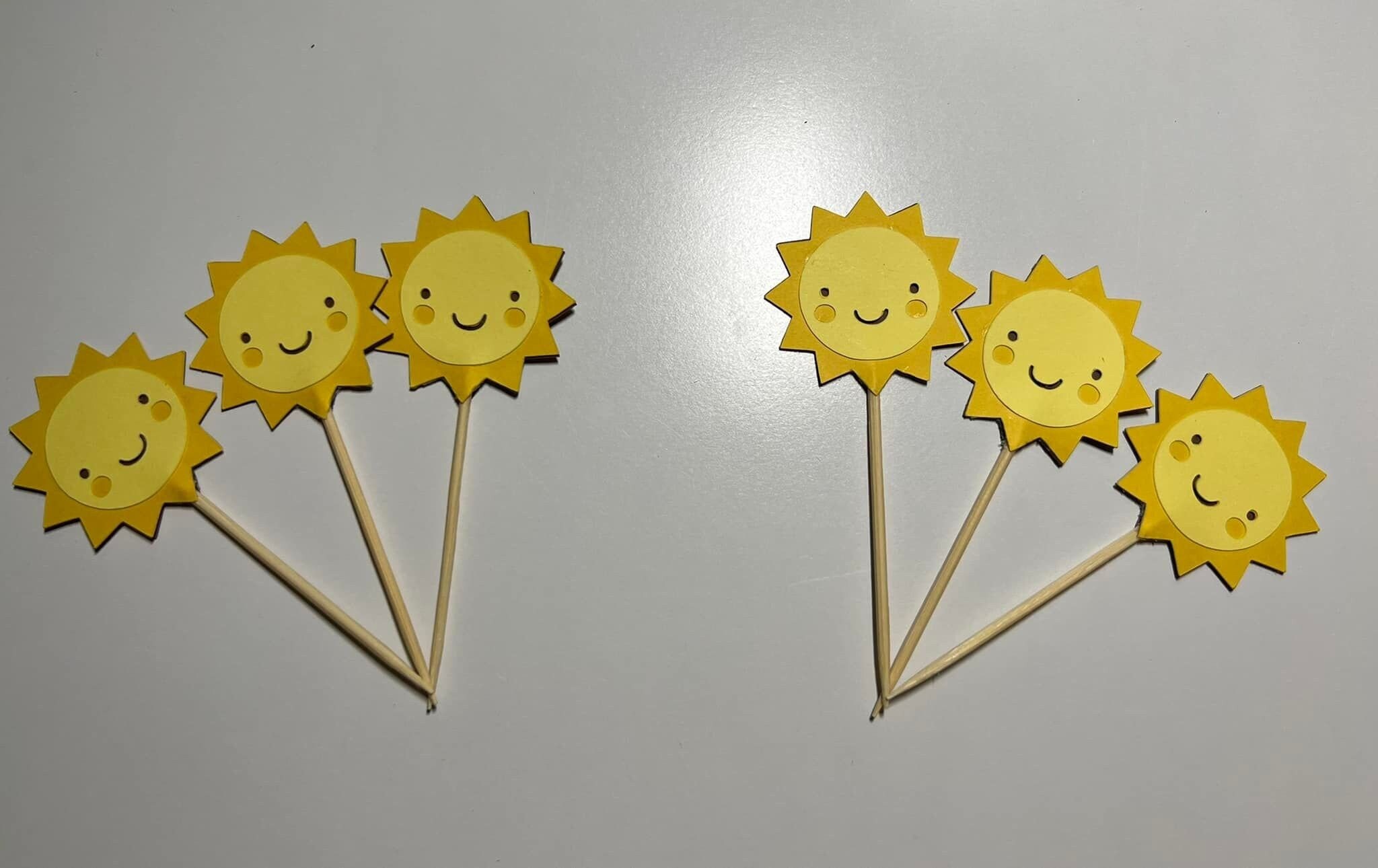 Sunshine Cupcake Toppers - Etsy
