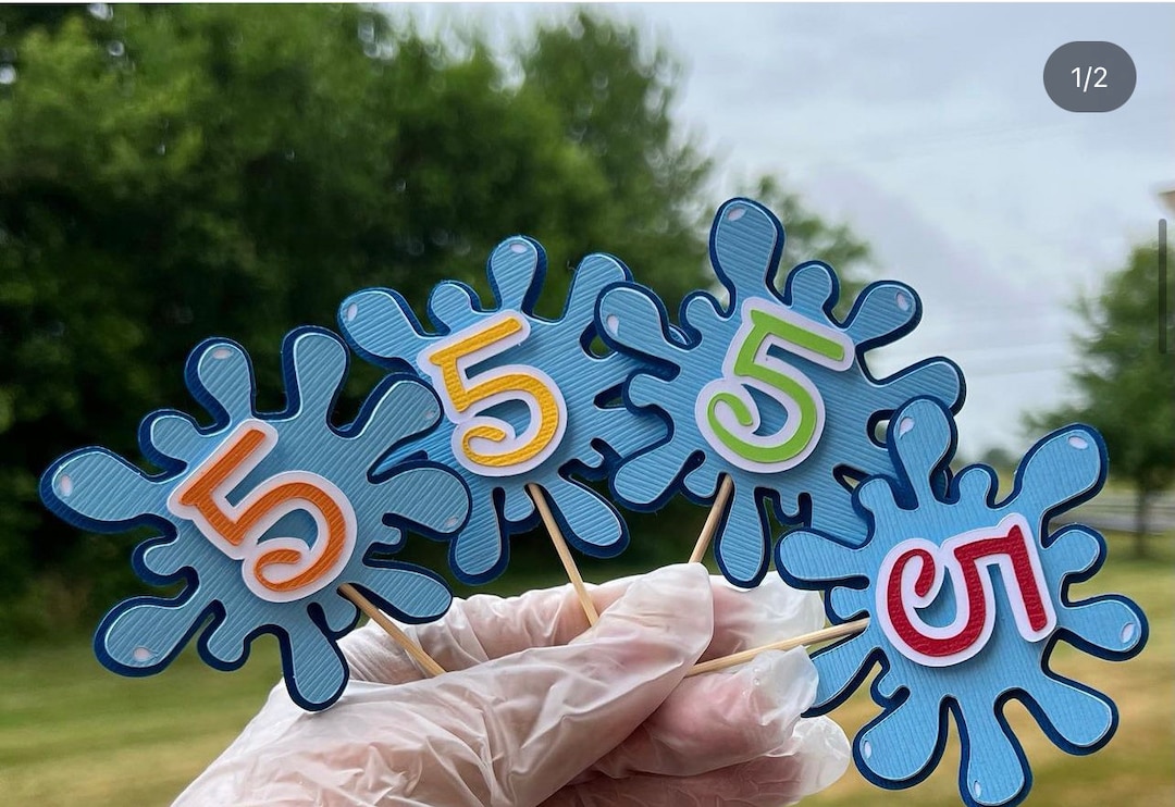 Splash Cupcake Toppers (3D) - Etsy