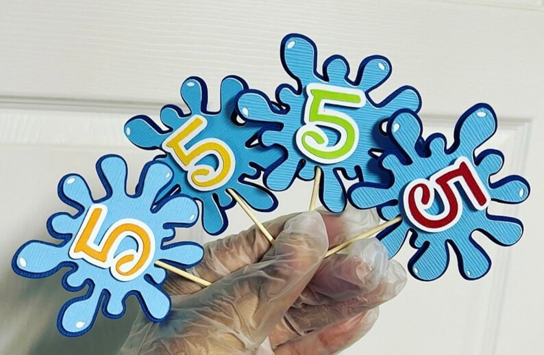 Splash Cupcake Toppers (3D) - Etsy