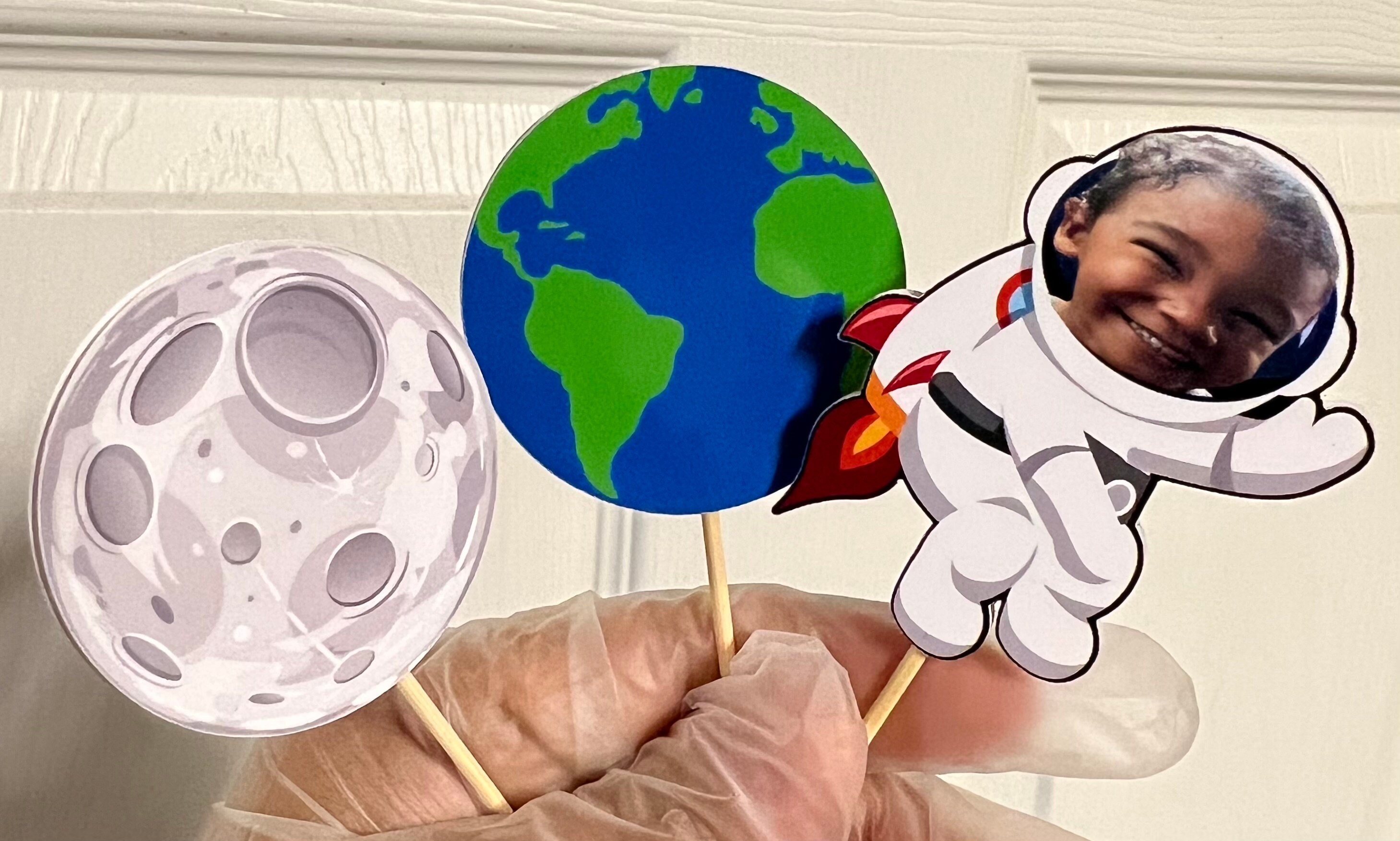 Space Theme Personalized Cupcake Toppers (2D) - Etsy