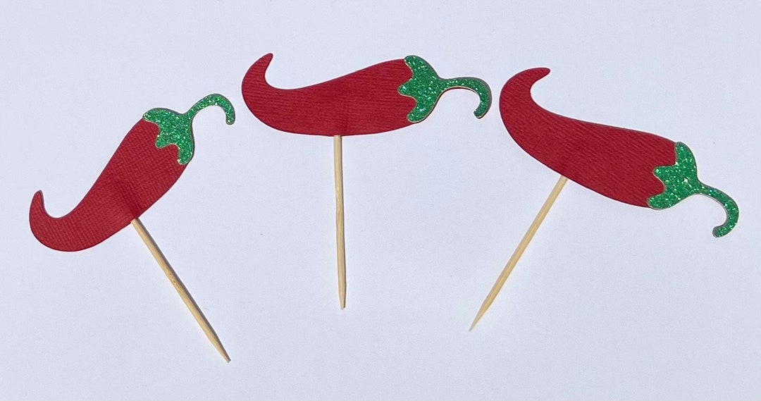 Red Chili Pepper Cupcake Topper - Etsy