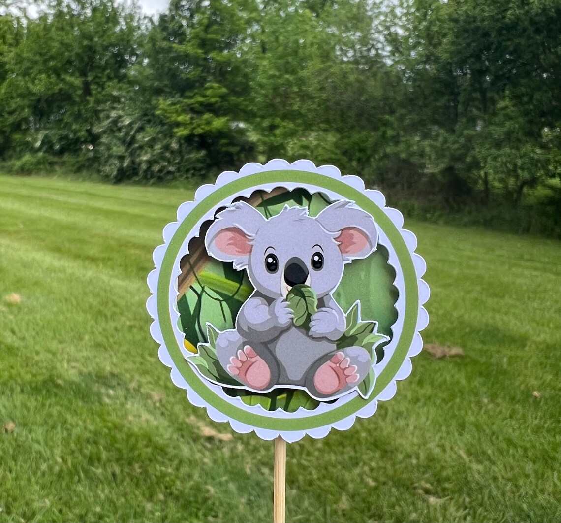3D Koala Cupcake Toppers – Woodland Animal Baby Shower Birthday Party ...