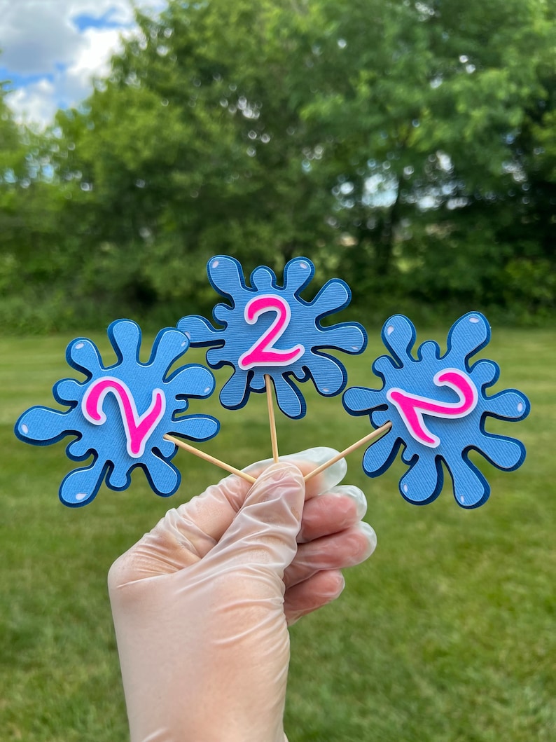 Splash Cupcake Toppers (3D) - Etsy
