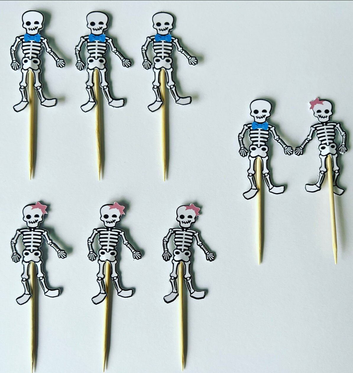 Skeleton Gender Reveal Cupcake Toppers - Etsy