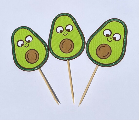 Avocado Cupcake Toppers - Etsy