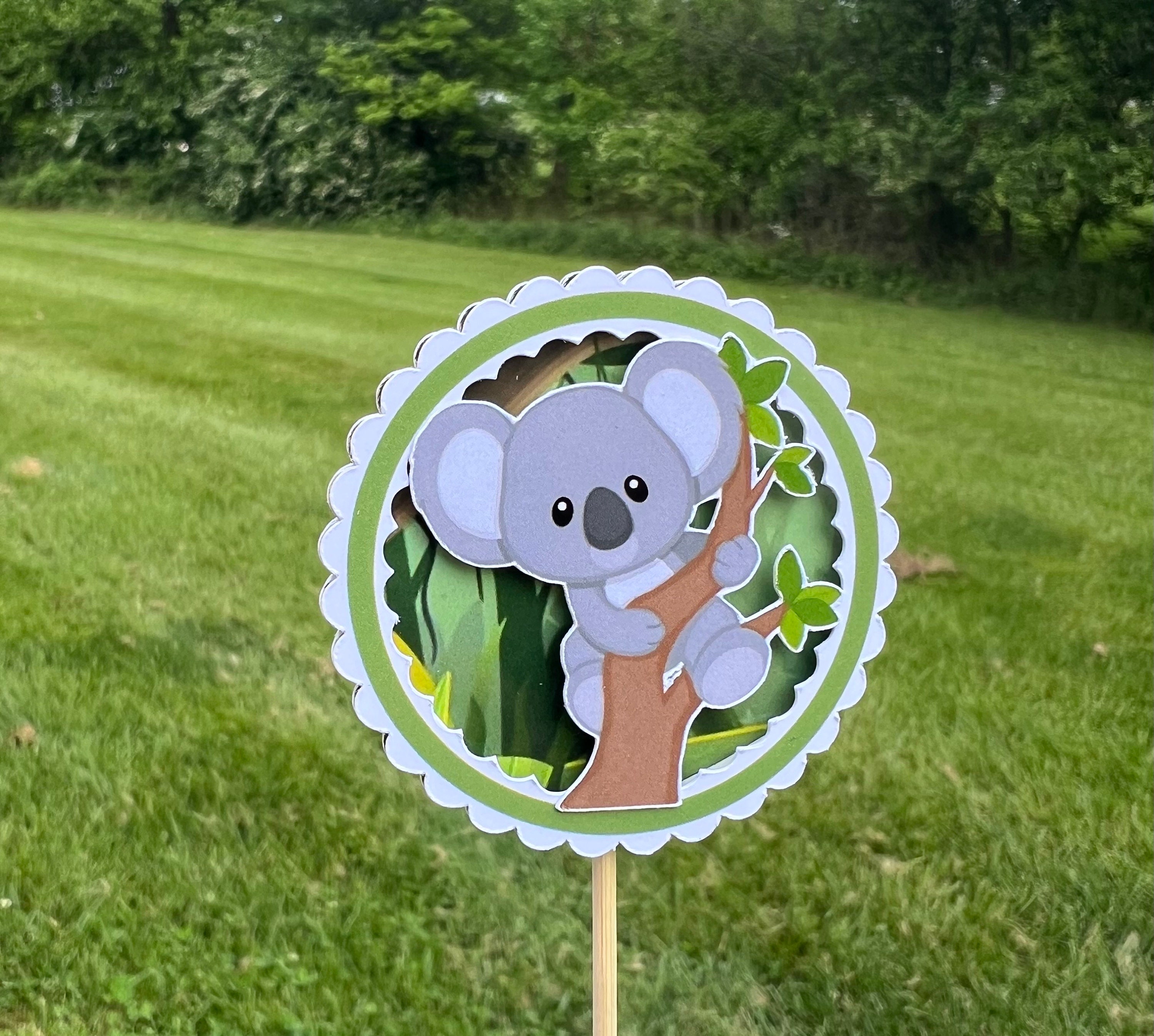 3D Koala Cupcake Toppers – Woodland Animal Baby Shower Birthday Party ...