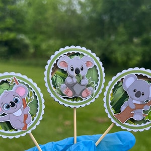 3D Koala Cupcake Toppers – Woodland Animal Baby Shower Birthday Party ...