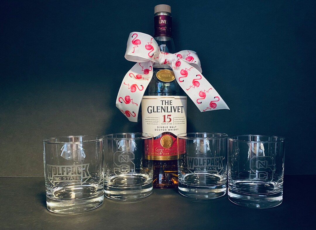 NC State (north Carolina State University) Wolfpack Hand Etched Glasses ...