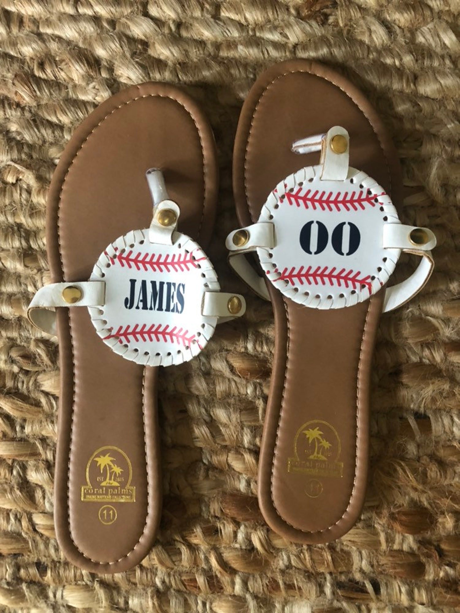 Personalized Baseball Sandals flip flops | Etsy