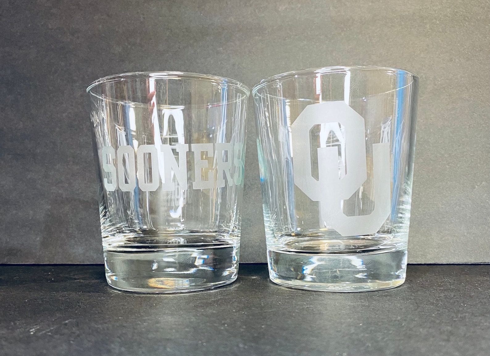 University of Oklahoma Sooners Etched Glasses set of 4 - Etsy