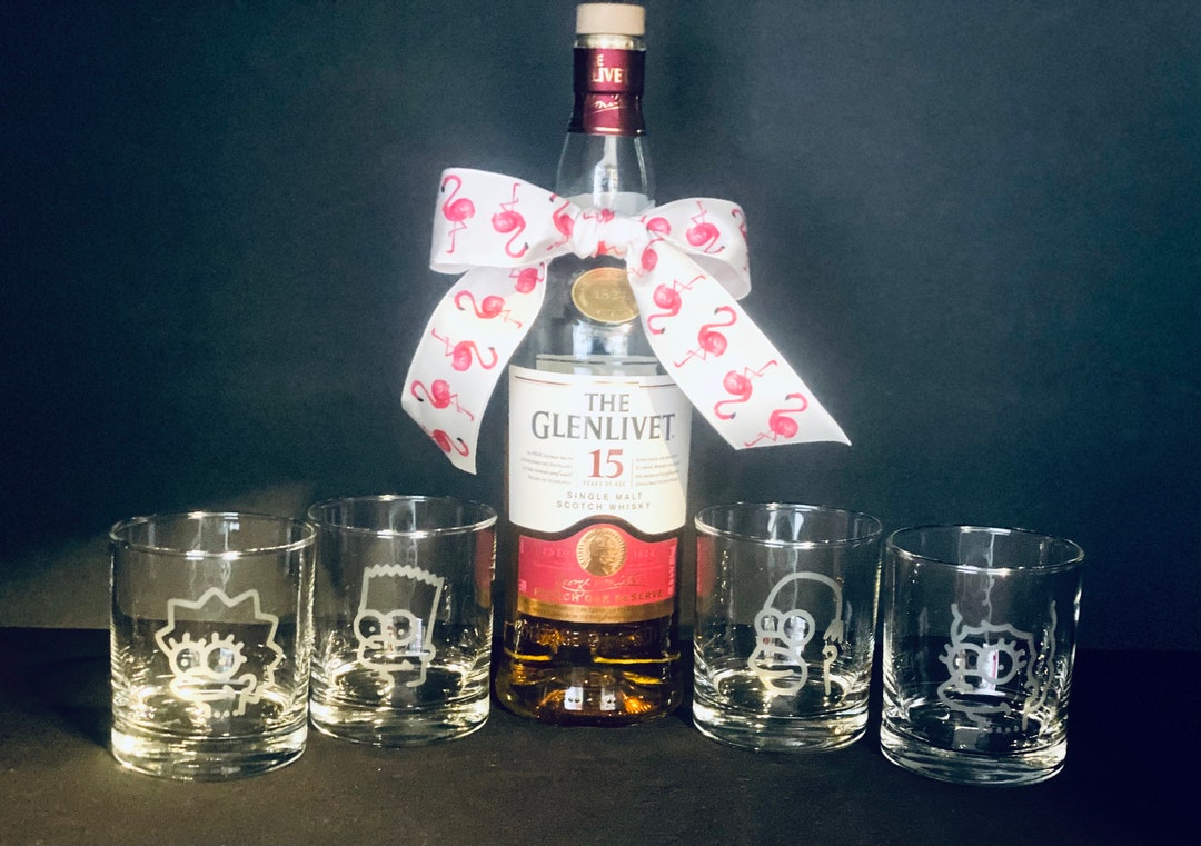 The Simpsons Hand Etched Glasses (set of 4) - Etsy