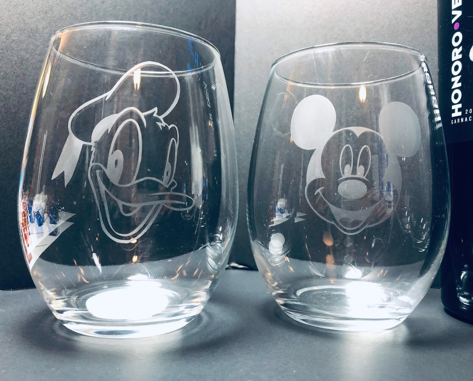 Disney Inspired Etched Glasses set of 4 Mickey Mouse Minnie - Etsy