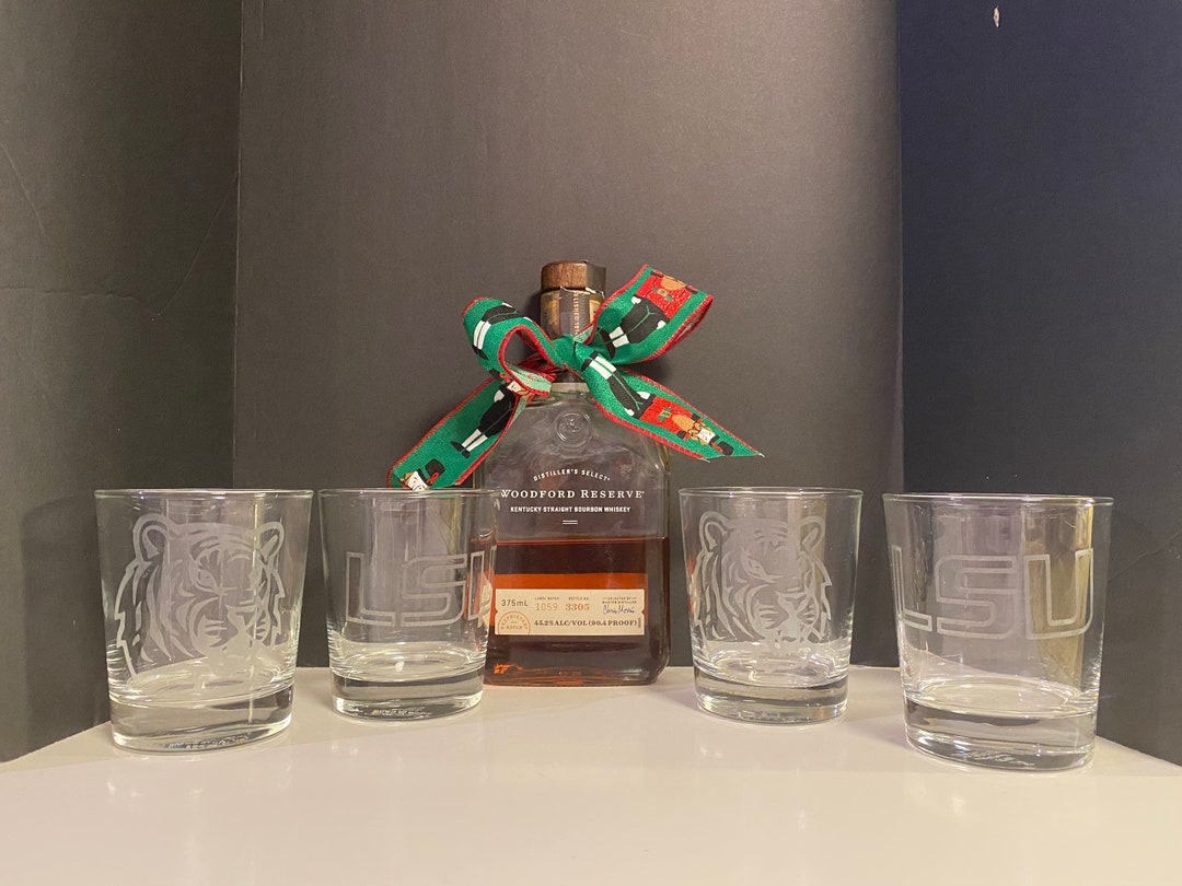 LSU Tigers Hand Etched Glasses - Etsy