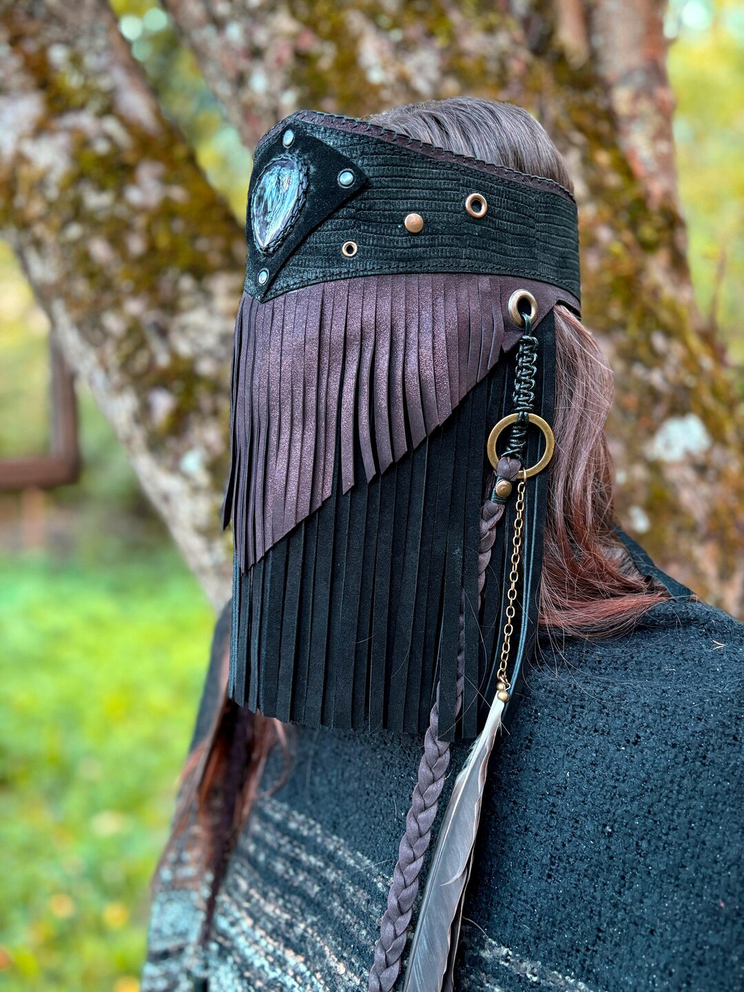 Crow Shamans Hat,crow Wing Feathers, Shamans Headdress, Unisex ...