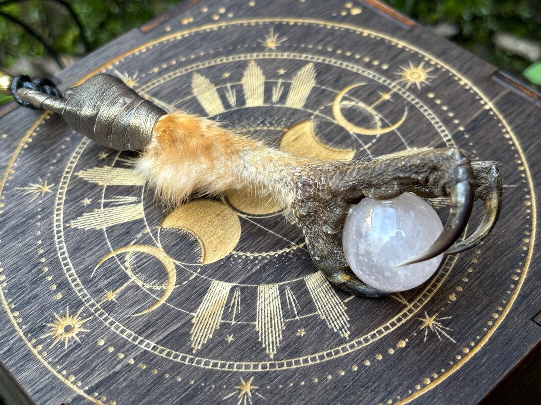 Shamanic Talisman,barn Owl Claw, Rose Quartz,leather,talisman for ...