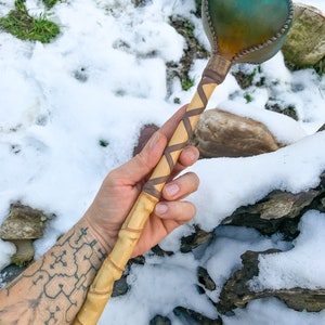 20" Large Shaman Rattle,shamanic Shaker,bamboo, Goat Skin,ancient ...