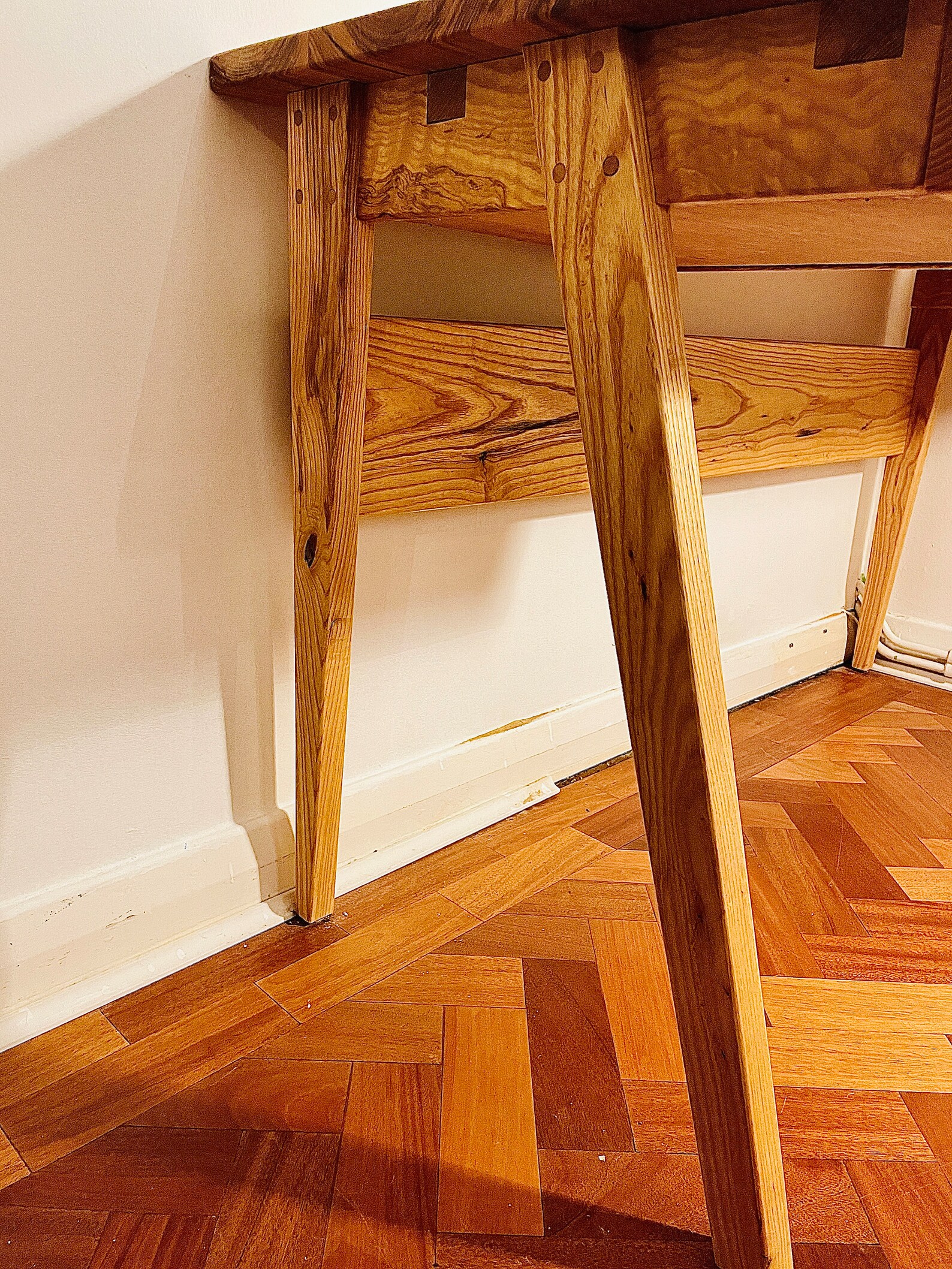 Wooden Desk With Slanted Legs and Drawer - Customisable - Etsy UK