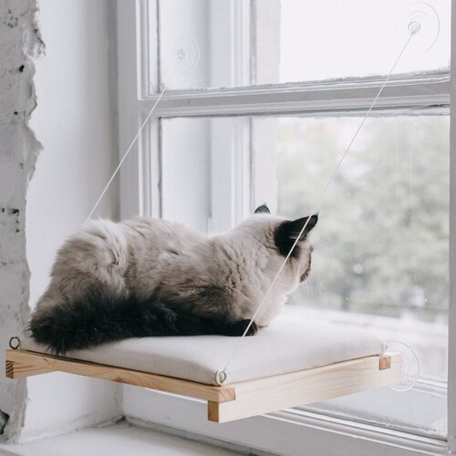 Cat Window Seat Made From Natural Ecological Recycled Wood - Etsy