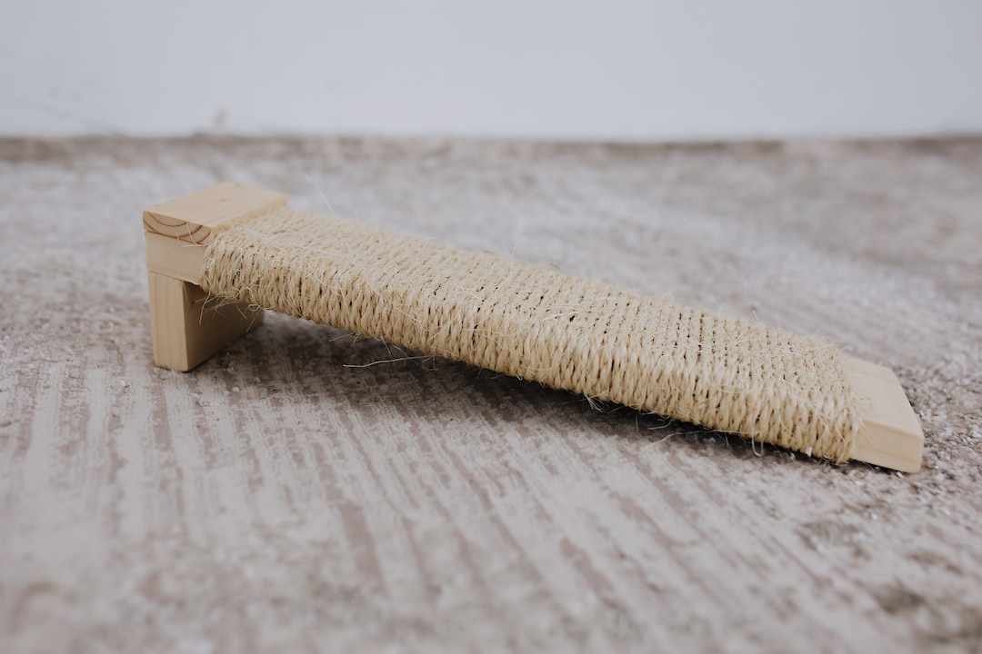 Wooden Scratching Post With Sisal Rope, Modern Cat Scratcher, Cat ...