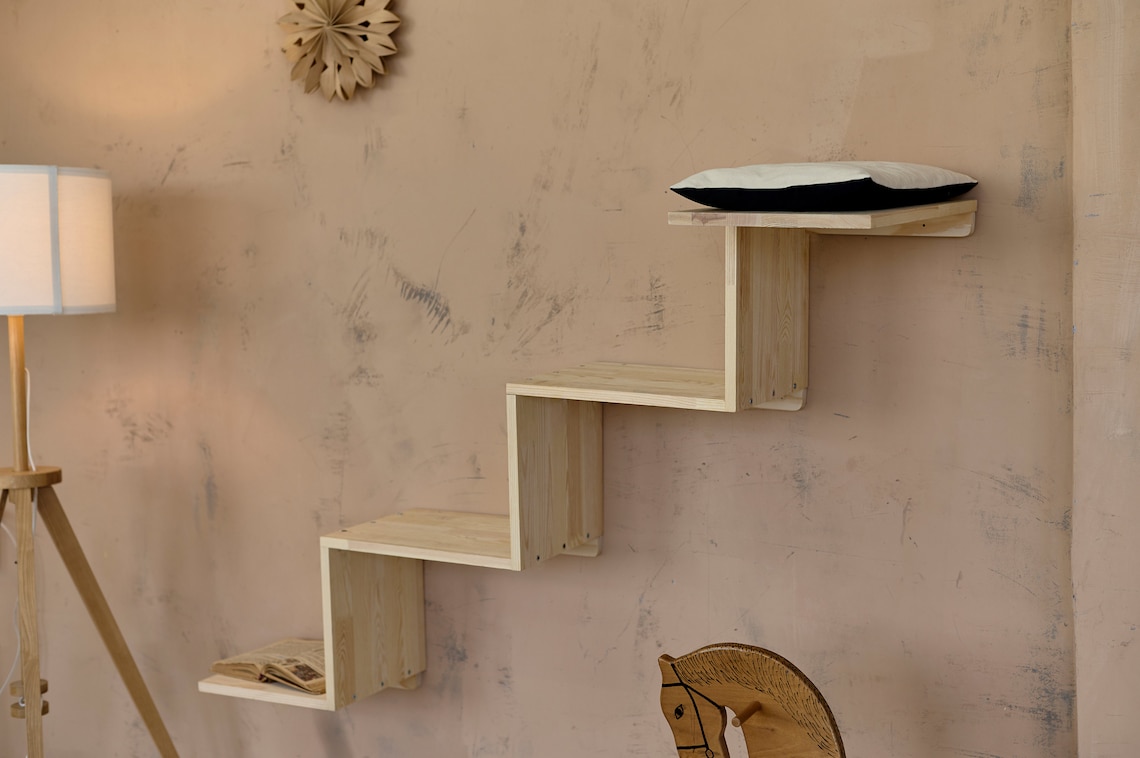 Large and Big Cat Wall Furniture Ladder, Cat Climbing Wall Stairs Post ...
