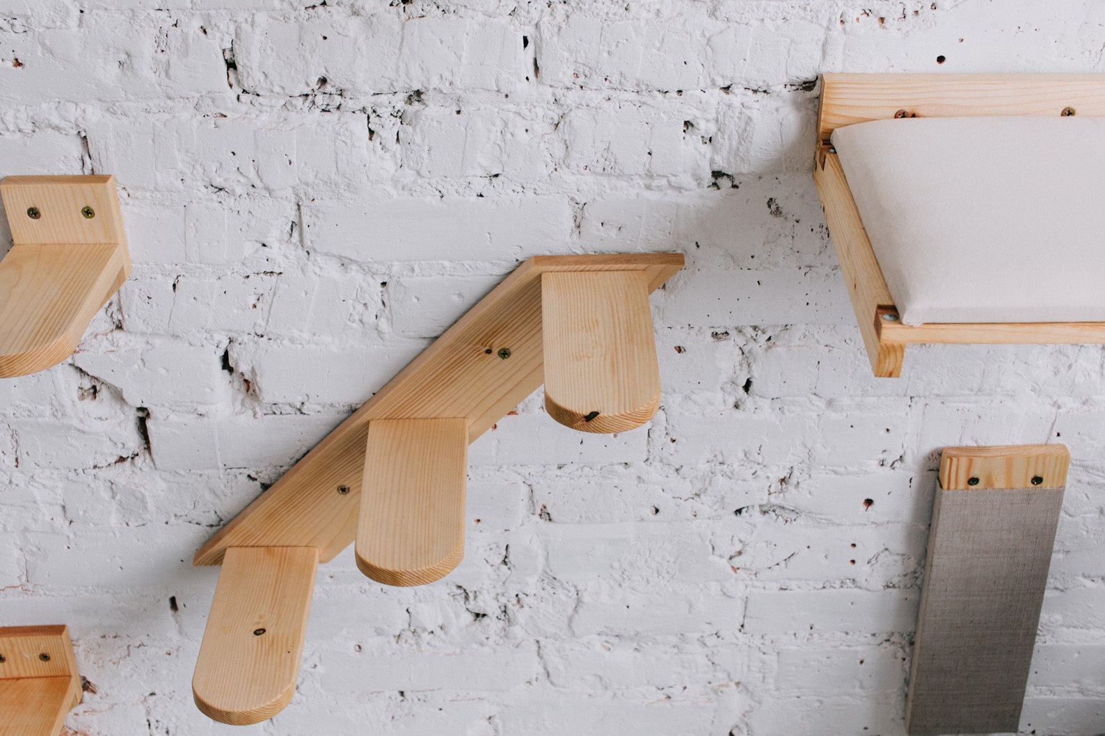 Pine Wood Cat Wall Ladder Steps With Carpet or Sisal Rope Pet - Etsy