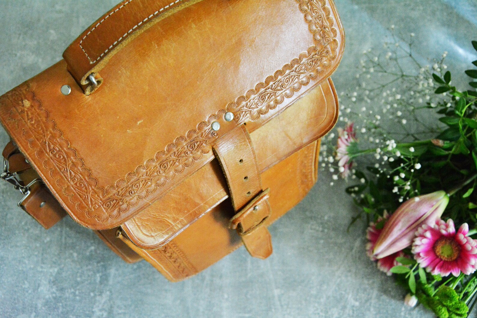 Leather Vintage Boho Bag / Brown Leather / Boho Bag / Hipster Bag ...