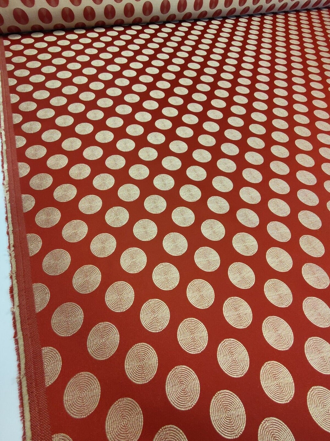 Spotty Red Curtain Fabric by the Metre - Etsy