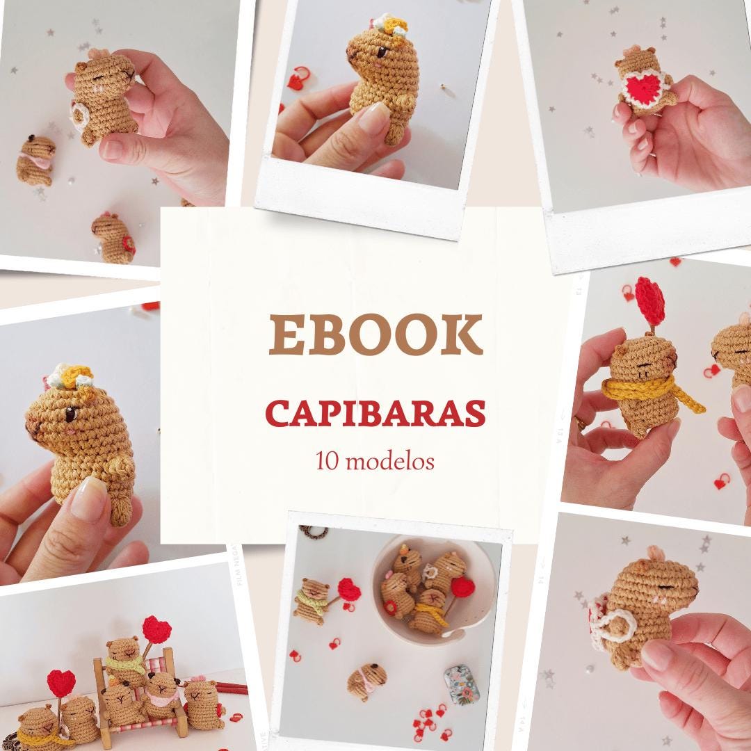 Crochet Capybara Pattern 12 Models, Amigurumi Capybara Toy, Digital ...