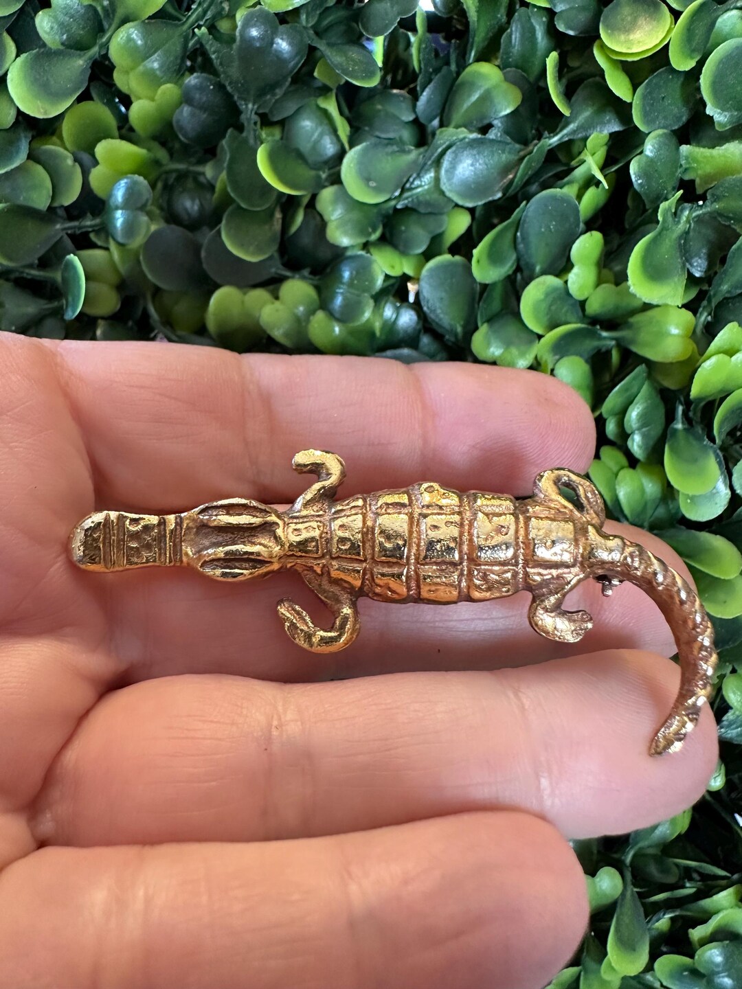 Vintage Jewelry Brooch Signed Alva Studios Alligator Gold Tone Pin - Etsy