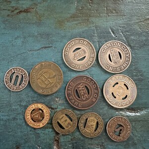 Vintage Transportation Bus Railroad Subway Token Lot of 10 Tokens ...