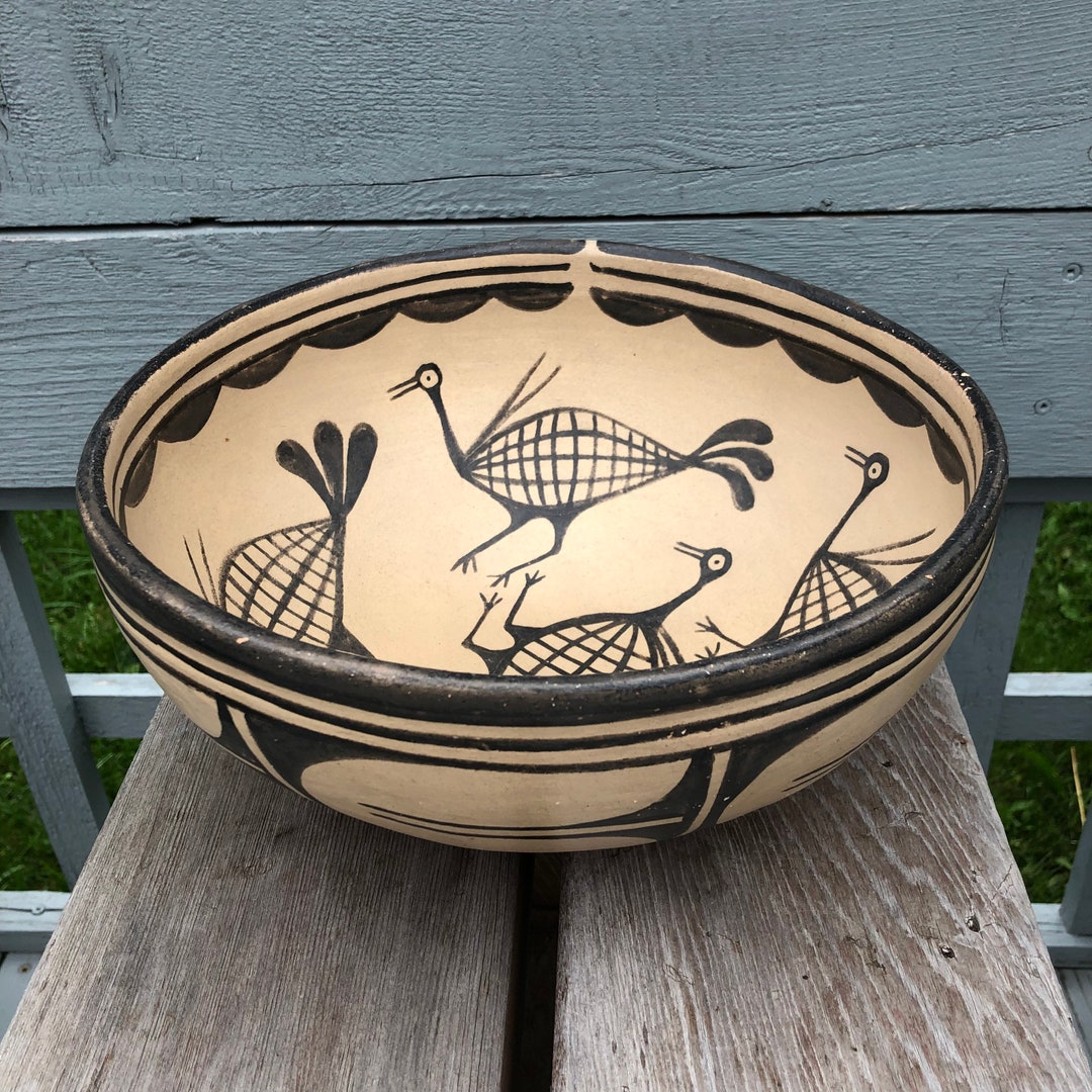 Vintage Robert Tenorio Kewa Santo Domingo 10” Pottery Bowl Indigenous ...