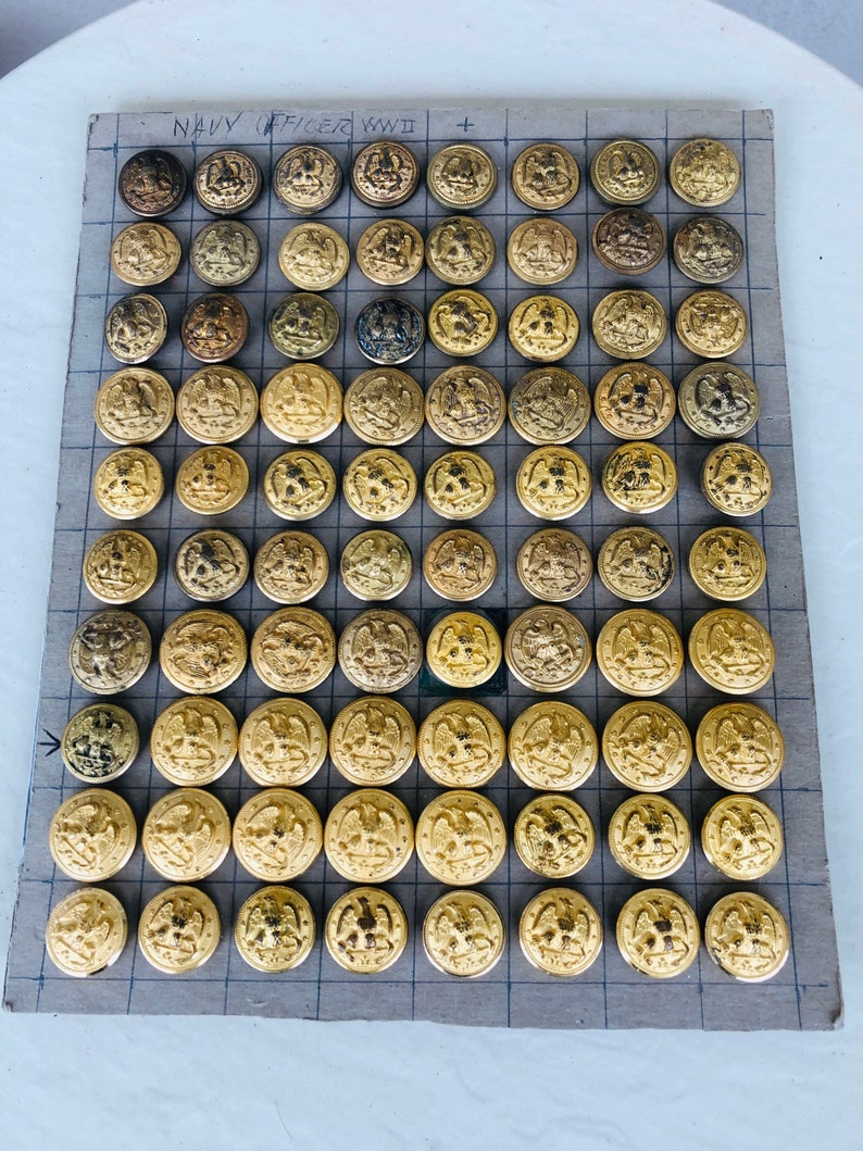 Vintage Brass Military Officer Buttons / Supply Lot of 80 Navy - Etsy