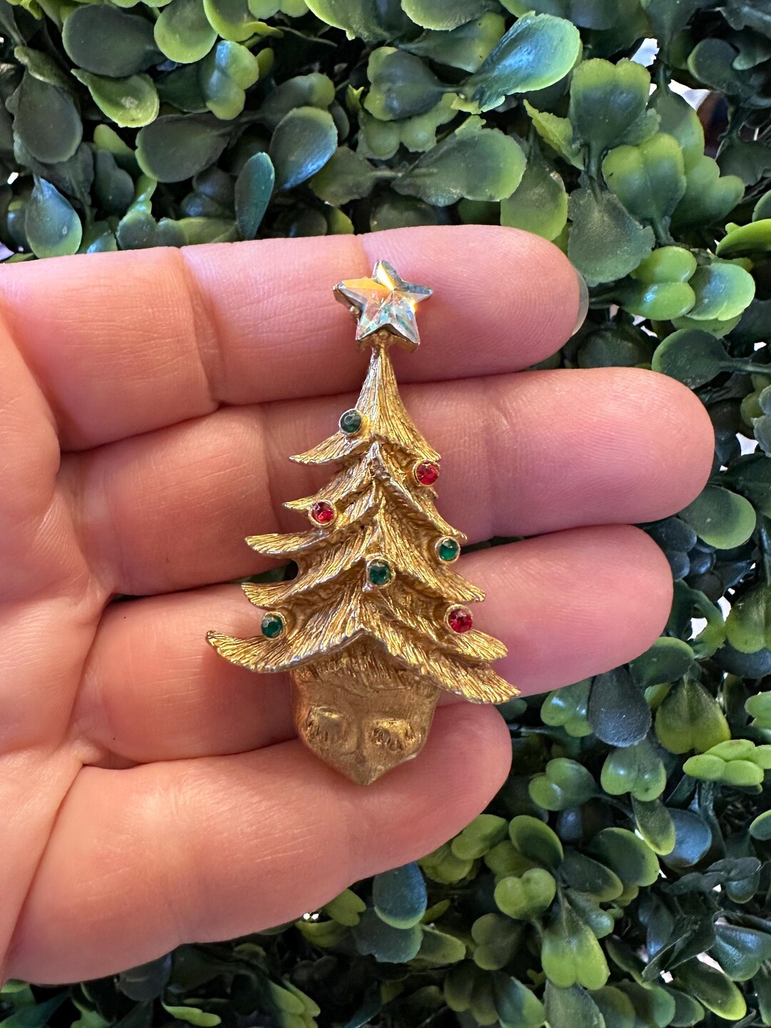 Vintage Tancer II Christmas Tree Brooch: Rhinestone Angel Pin - Etsy