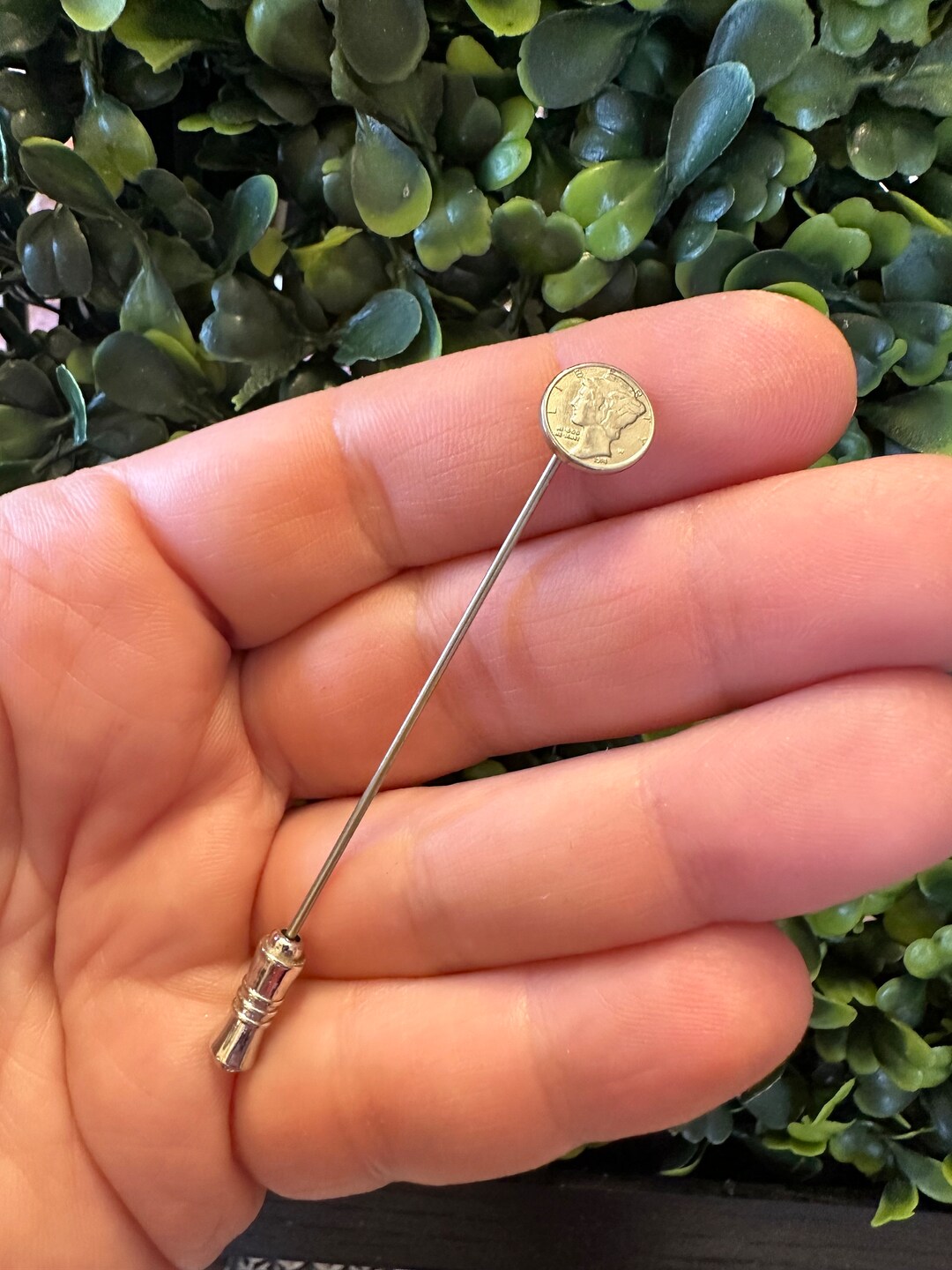 Vintage Jewelry Beautiful Miniature Mercury Dime Coin Stick Pin Silver ...