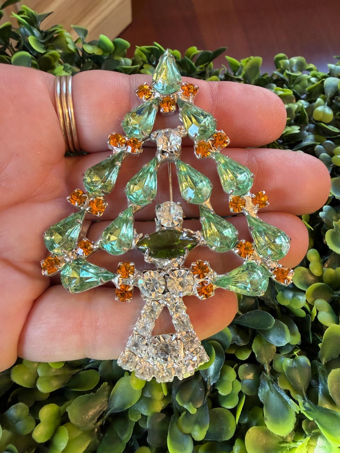 Vintage Gorgeous Rhinestone Christmas Tree Brooch Pin - Etsy